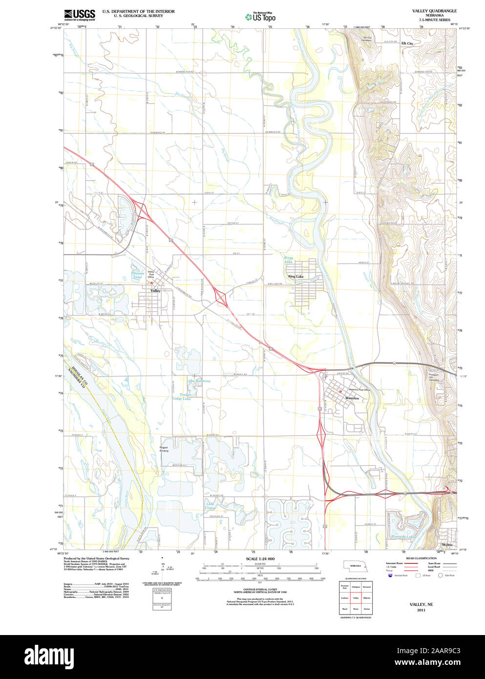 Nebraska valley map hi-res stock photography and images - Alamy