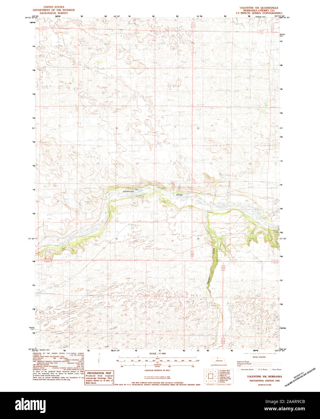 Valentine nebraska map hi-res stock photography and images - Alamy