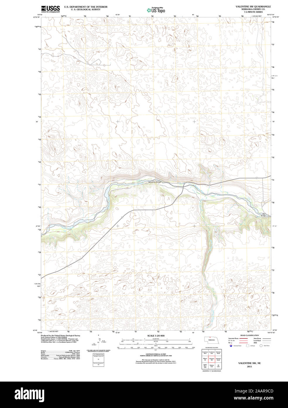 Valentine nebraska map hi-res stock photography and images - Alamy