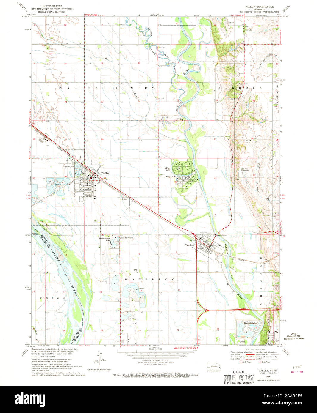 Nebraska valley map hi-res stock photography and images - Alamy