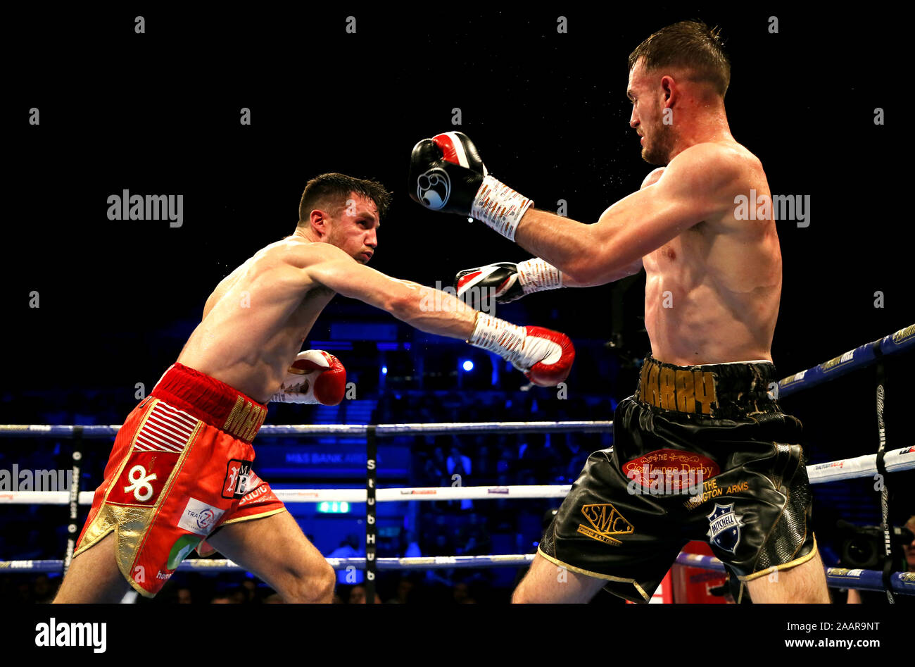 Anthony Fowler (left) and Harry Scarff during the Vacant WBA ...
