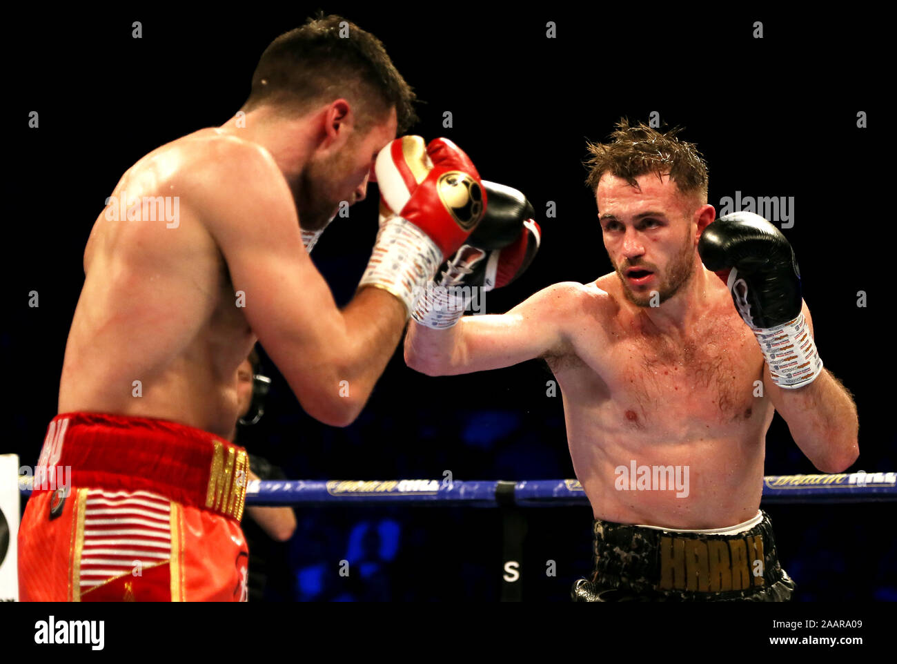 Anthony Fowler (left) and Harry Scarff during the Vacant WBA ...