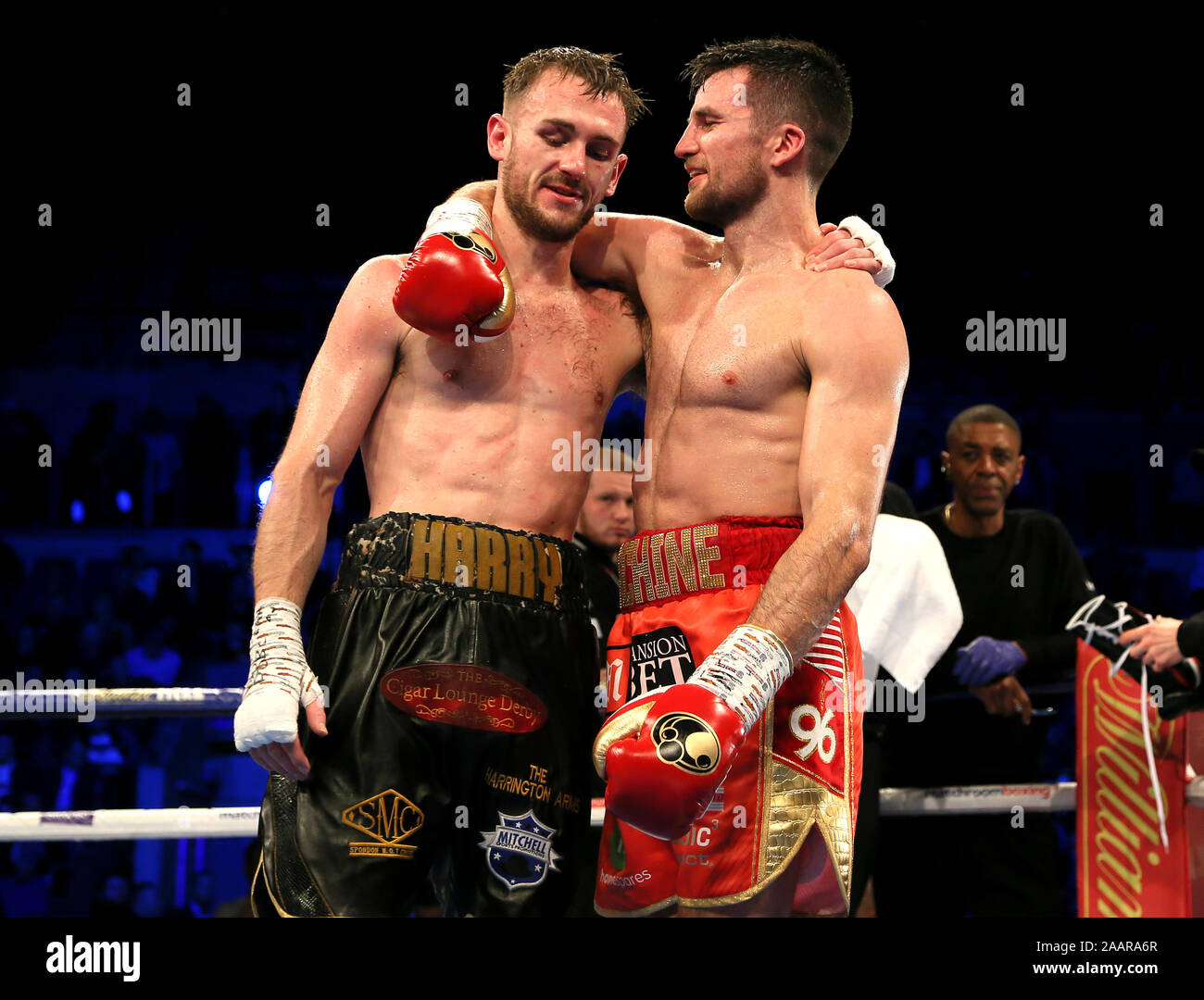 Harry Scarff (left) and Anthony Fowler after the Vacant WBA ...
