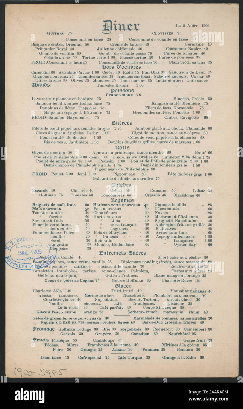 DINNER (held by) HOFFMAN HOUSE (at) (HOTEL;) PRICES INCLUDED; COMPLETE ...