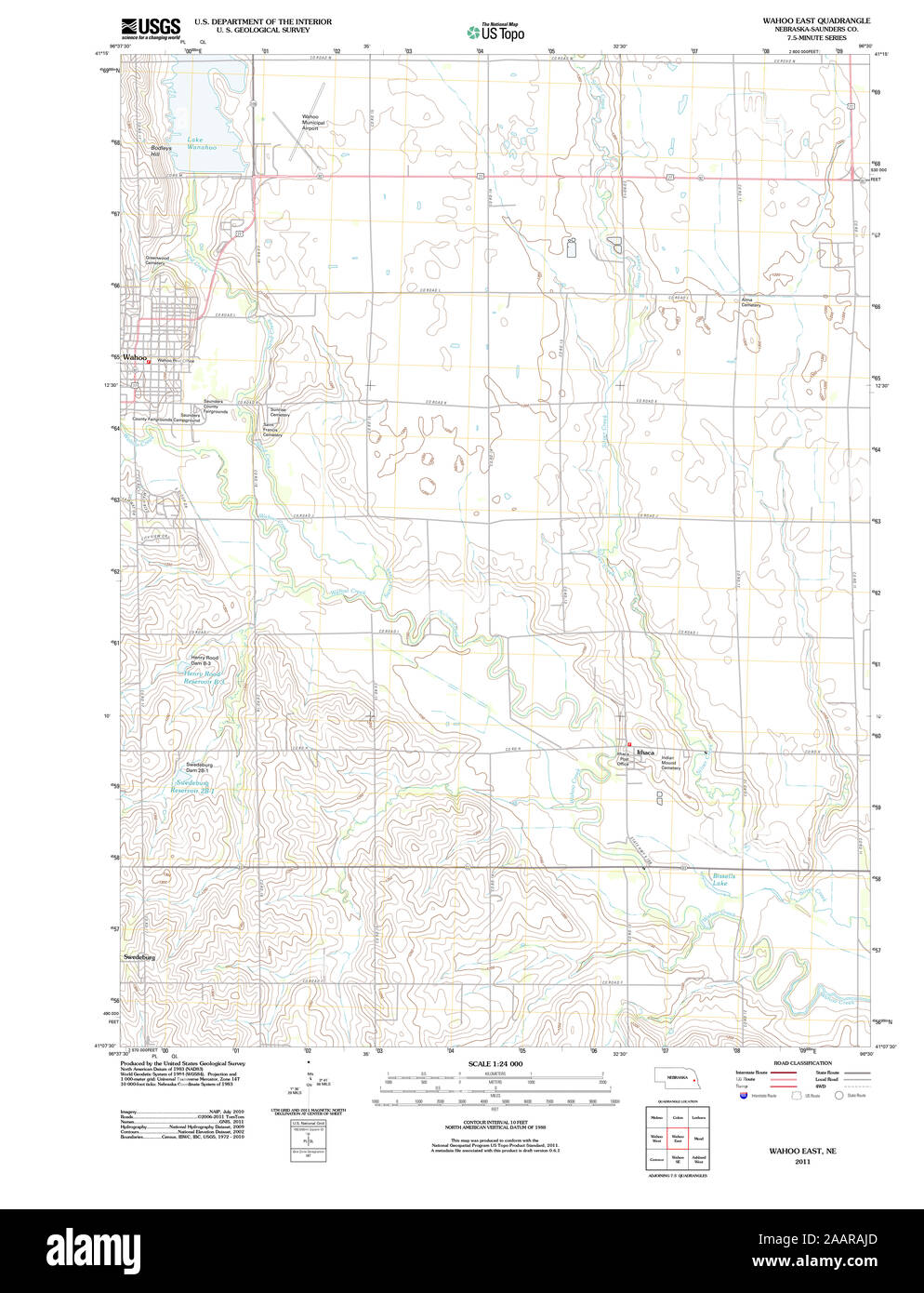 Map of wahoo nebraska hi-res stock photography and images - Alamy