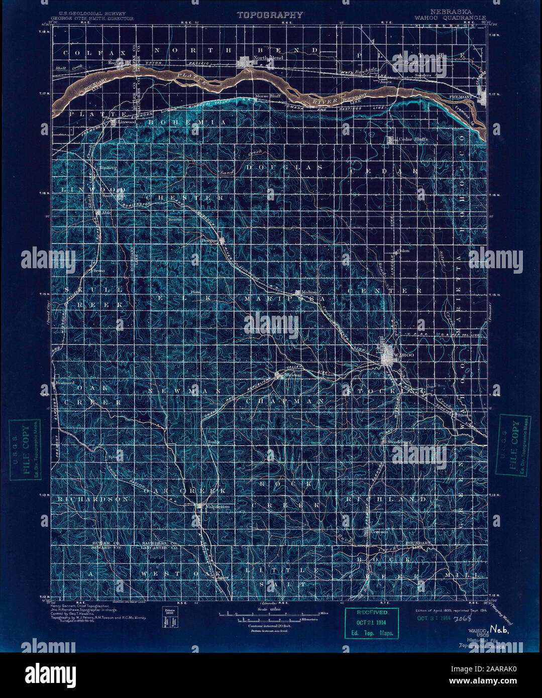 Map of wahoo nebraska hi-res stock photography and images - Alamy