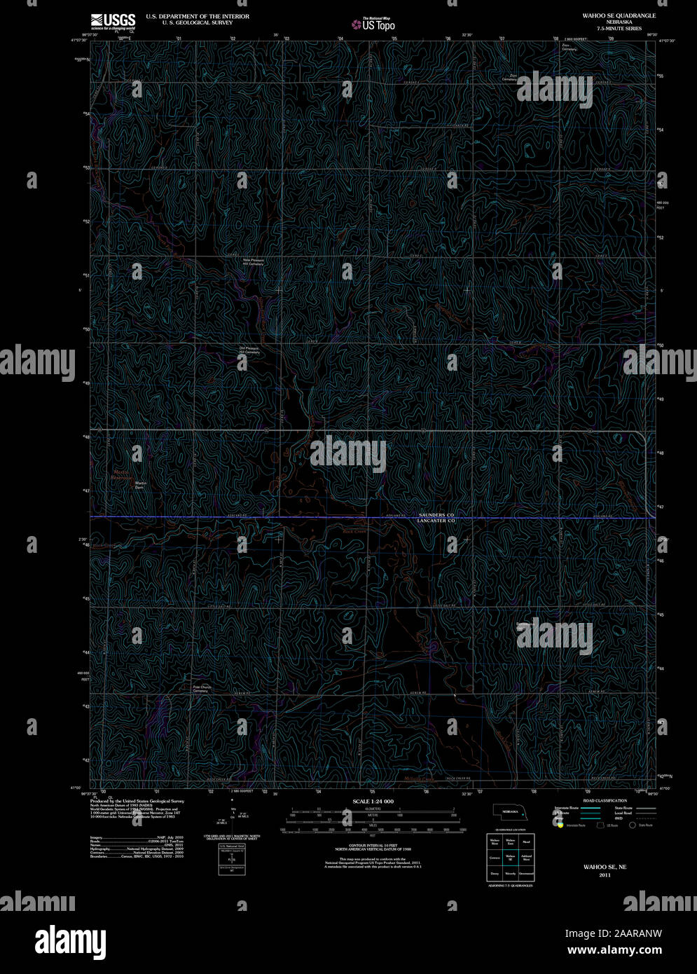 Map of wahoo nebraska hi-res stock photography and images - Alamy