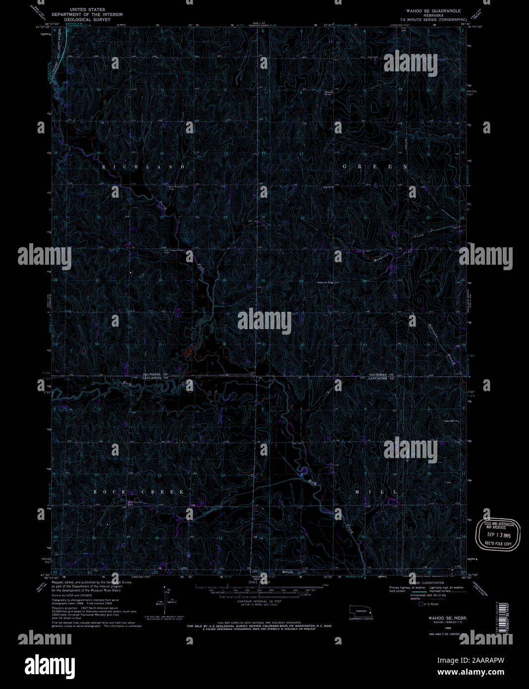 Map of wahoo nebraska hi-res stock photography and images - Alamy