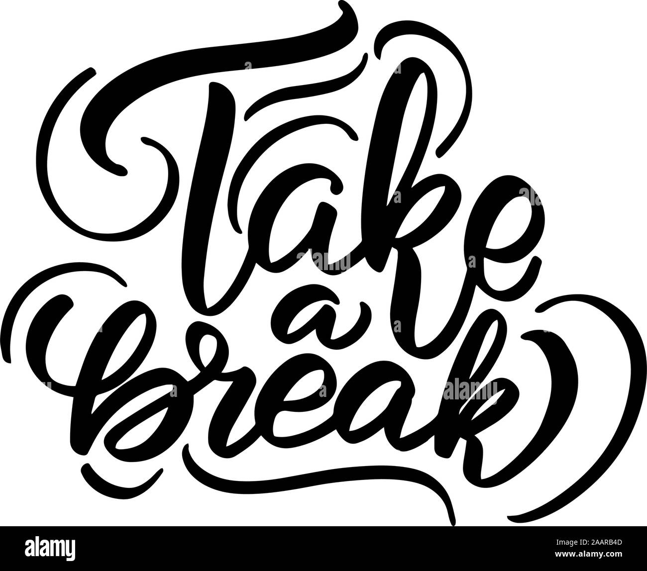 Vector calligraphy illustration isolated on white background Stock ...