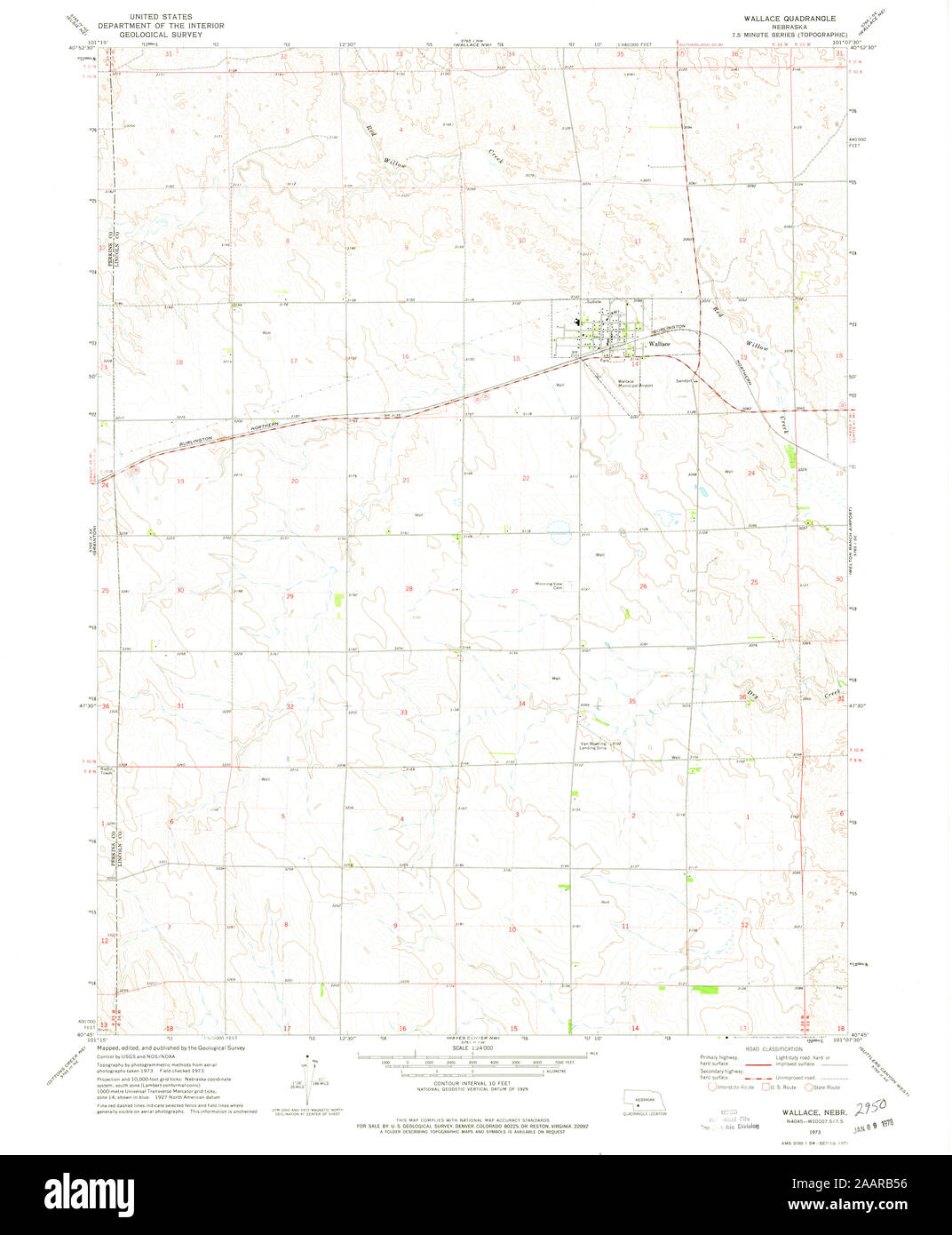 Map of wallace nebraska hi-res stock photography and images - Alamy