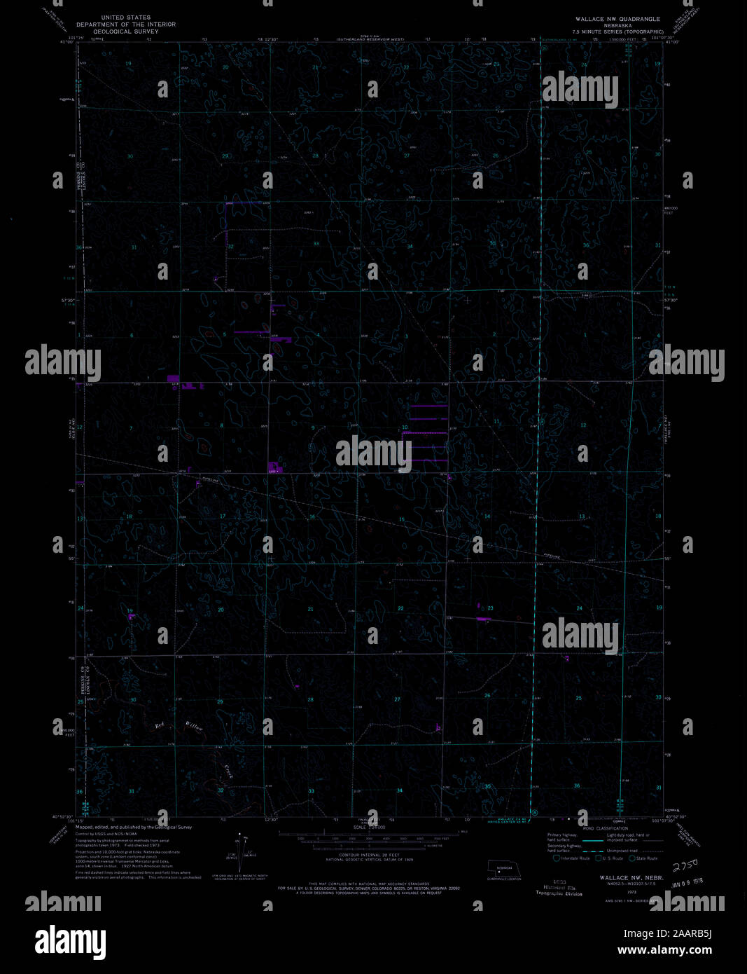 Map of wallace nebraska hi-res stock photography and images - Alamy