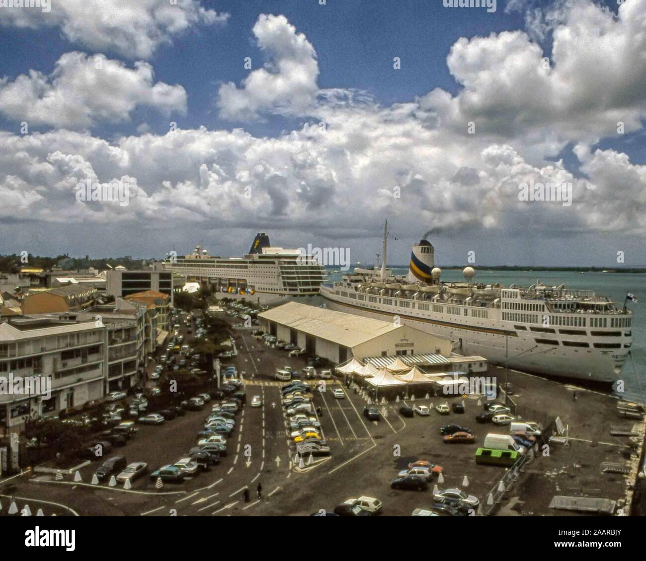 Port Of Spain, Trinidad & Tobago. 12th Apr, 2000. The port harbor area ...