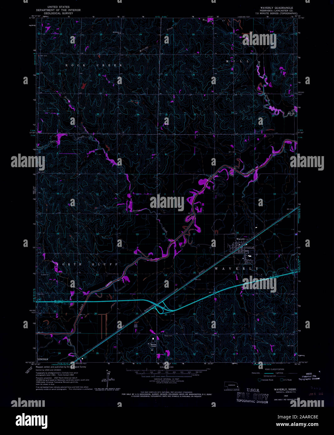 Map of waverly nebraska hi-res stock photography and images - Alamy