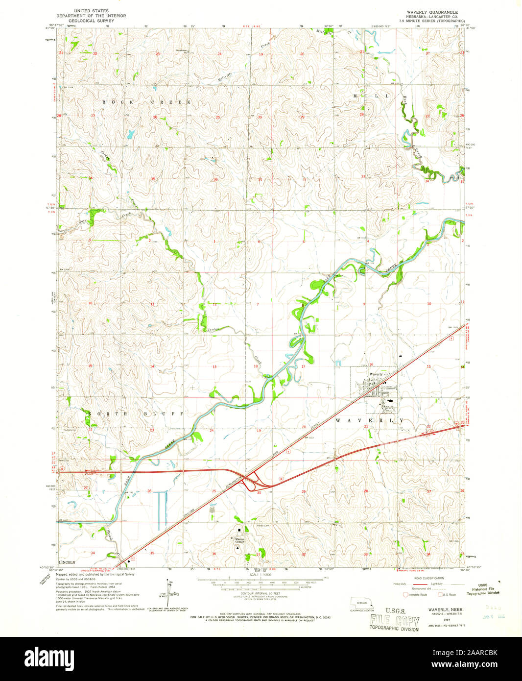 Map of waverly nebraska hi-res stock photography and images - Alamy