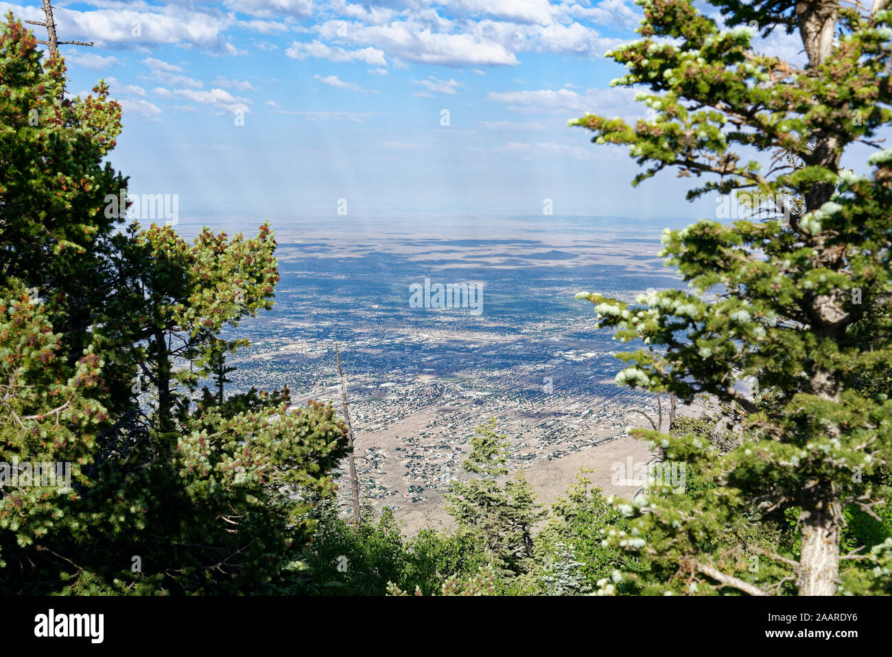 Overlooking Albuquerque from the top of the Sandia Crest Highway, New ...
