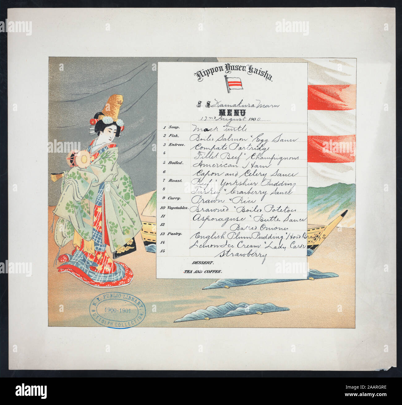 DINNER (held by) NIPPON YUSEN KAISHA (at) EN ROUTE ABOARD KAMAKURA MARU ...