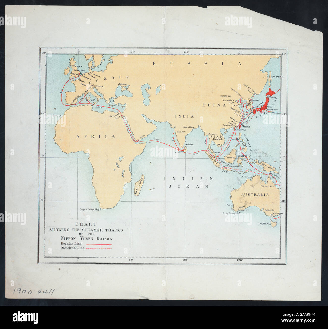 Map of asia 1900 hi-res stock photography and images - Alamy