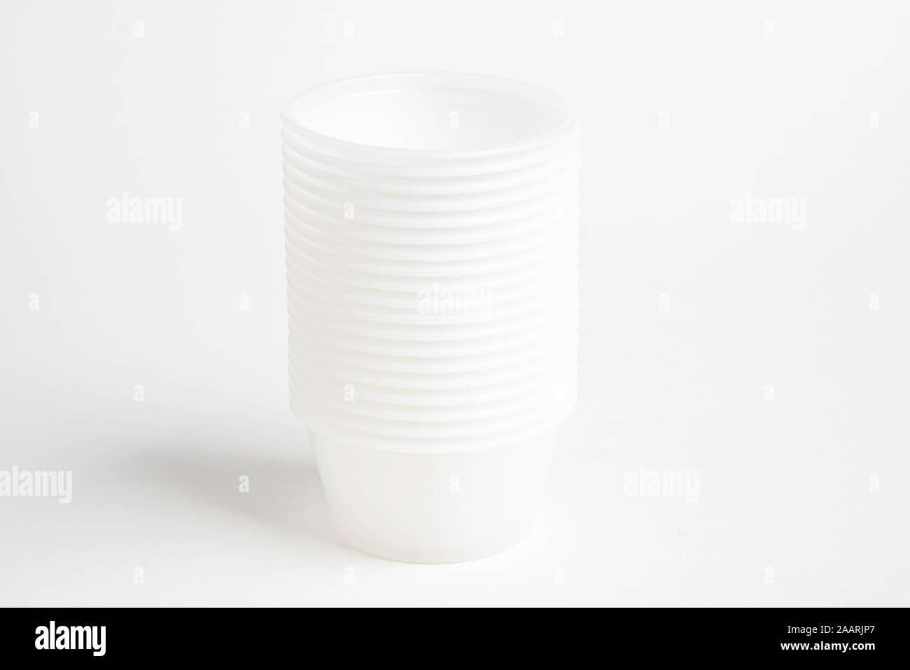 A stack of small plastic container for specimen medical laboratory ...
