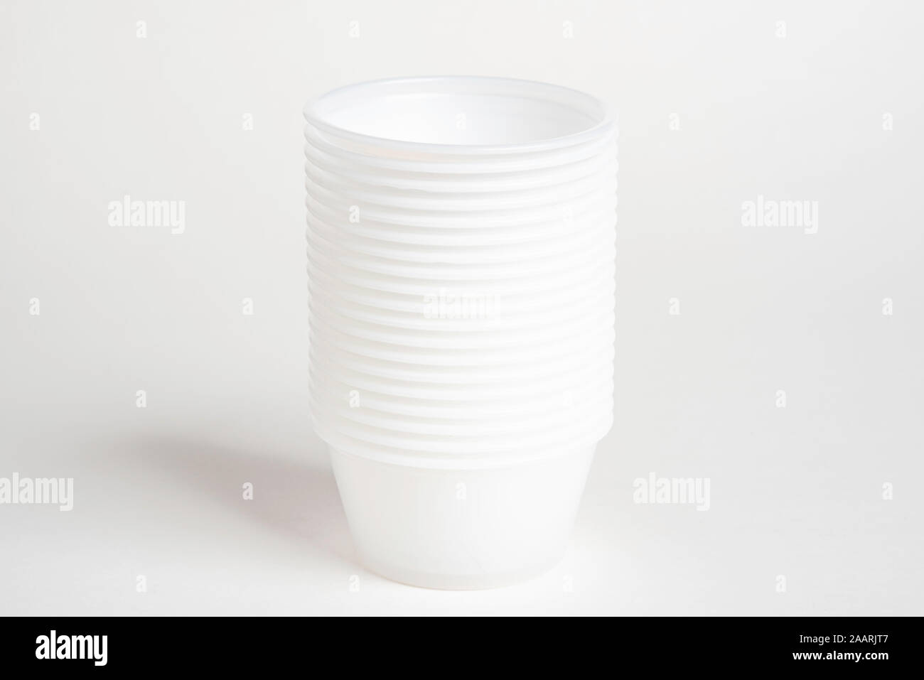 A stack of small plastic container for specimen medical laboratory ...