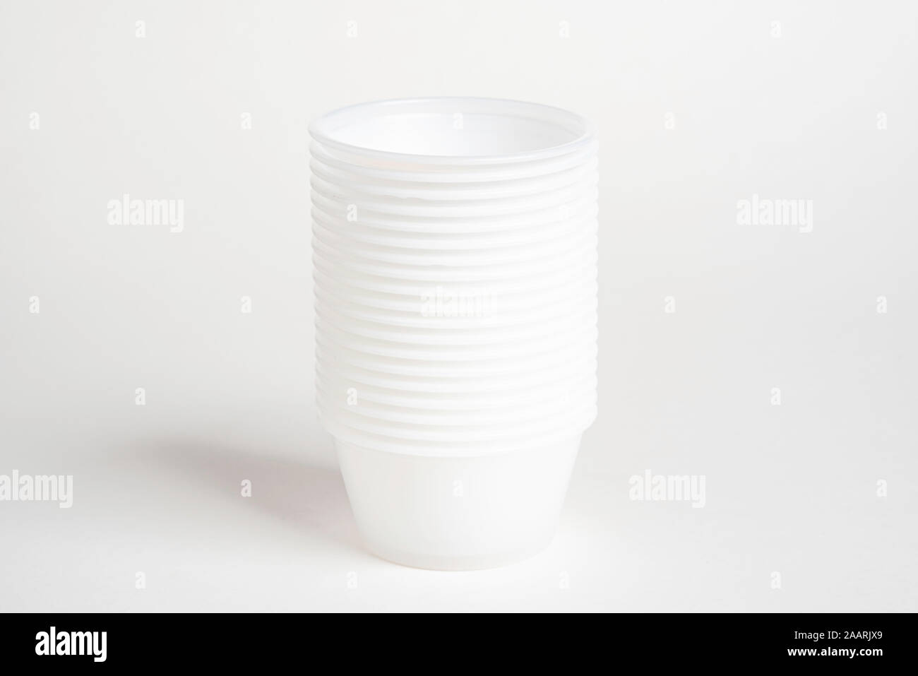 A stack of small plastic container for specimen medical laboratory ...