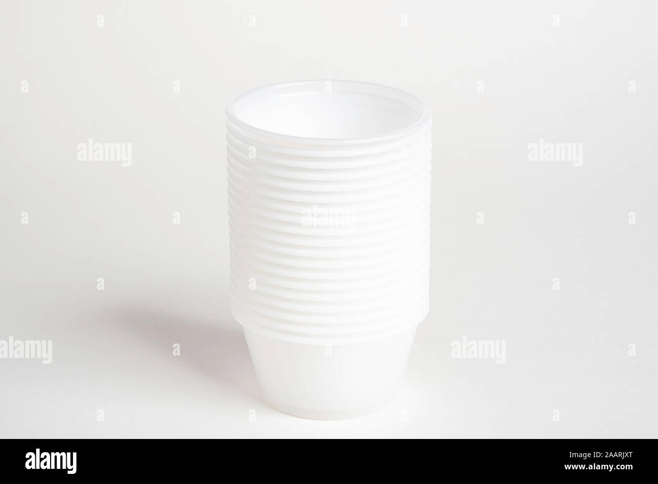 A stack of small plastic container for specimen medical laboratory ...