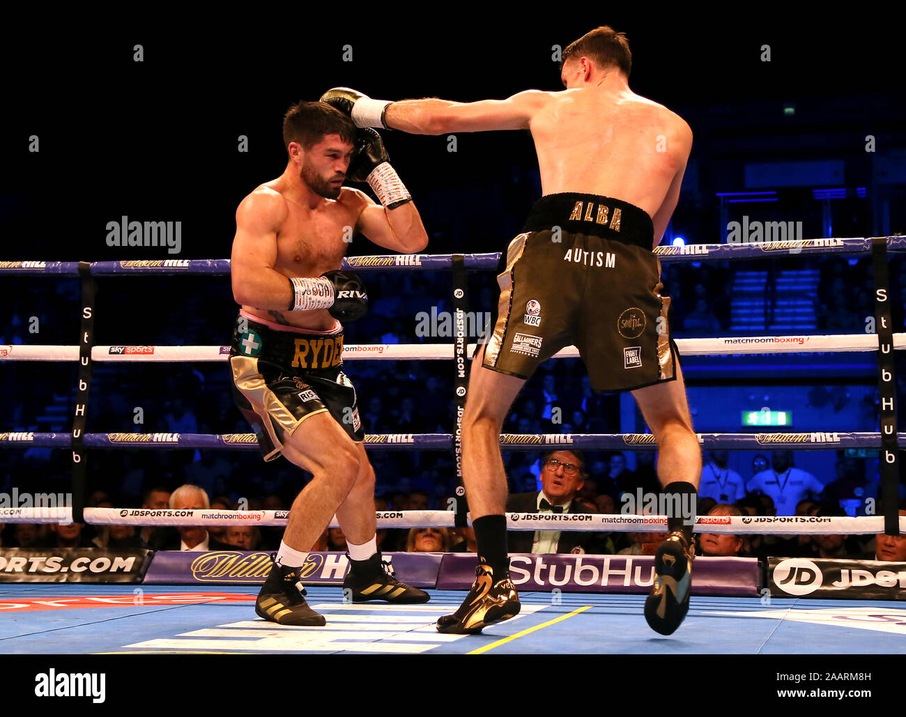 John Ryder (left) and Callum Smith during the WBA World, WBC Diamond ...