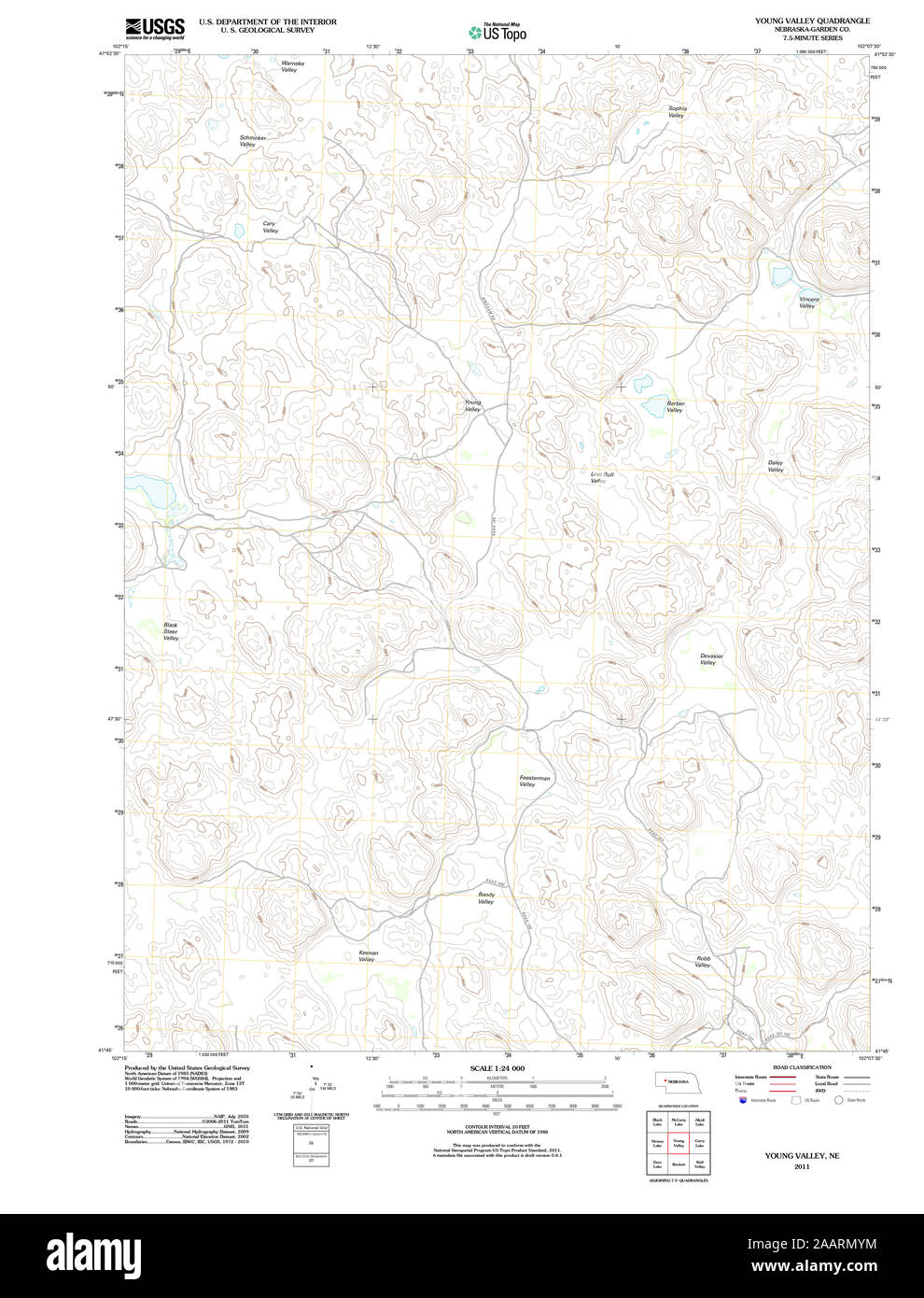 Nebraska valley map hi-res stock photography and images - Alamy
