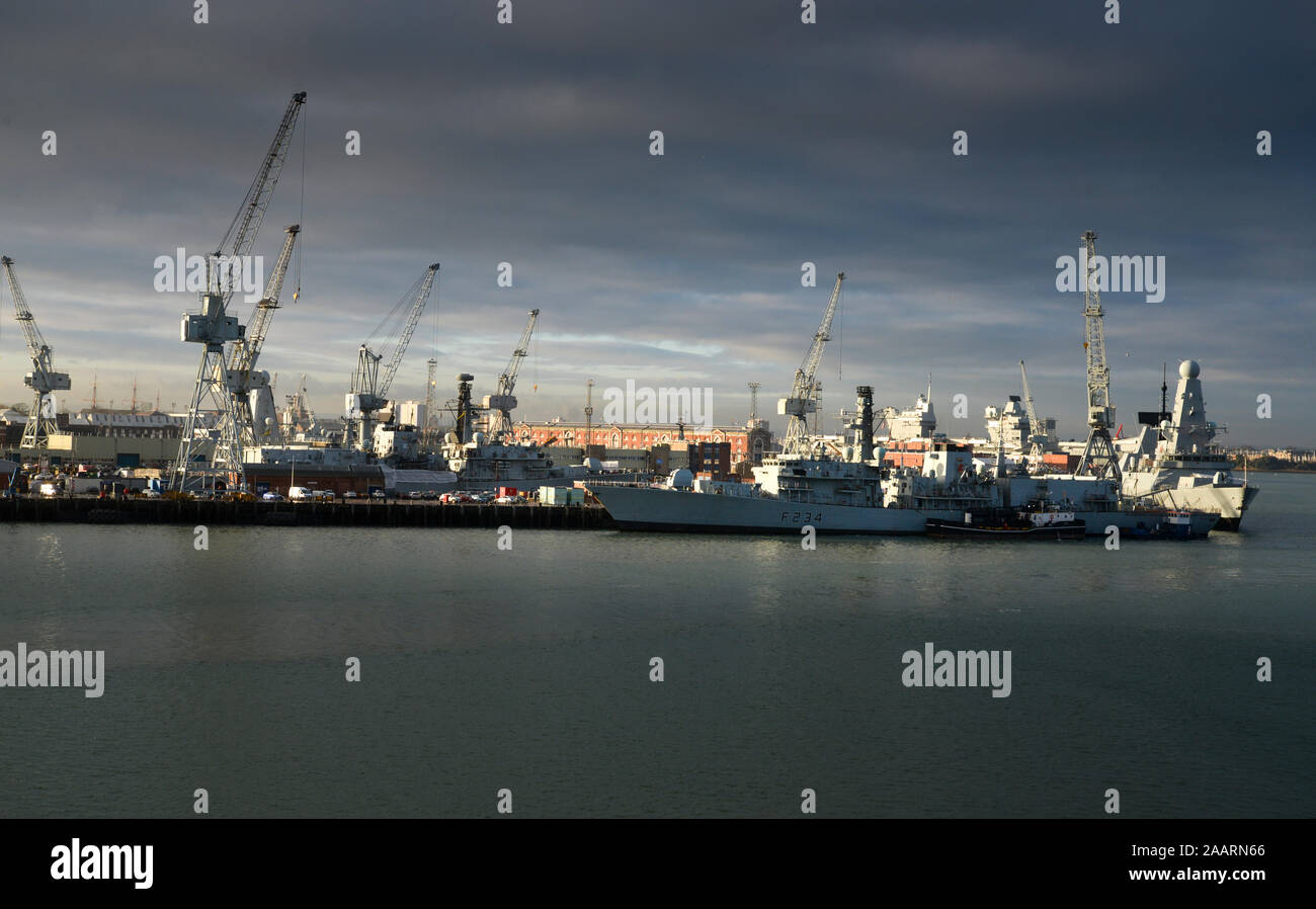 Portsmouth Naval Base one of three major naval bases in the UK for the ...