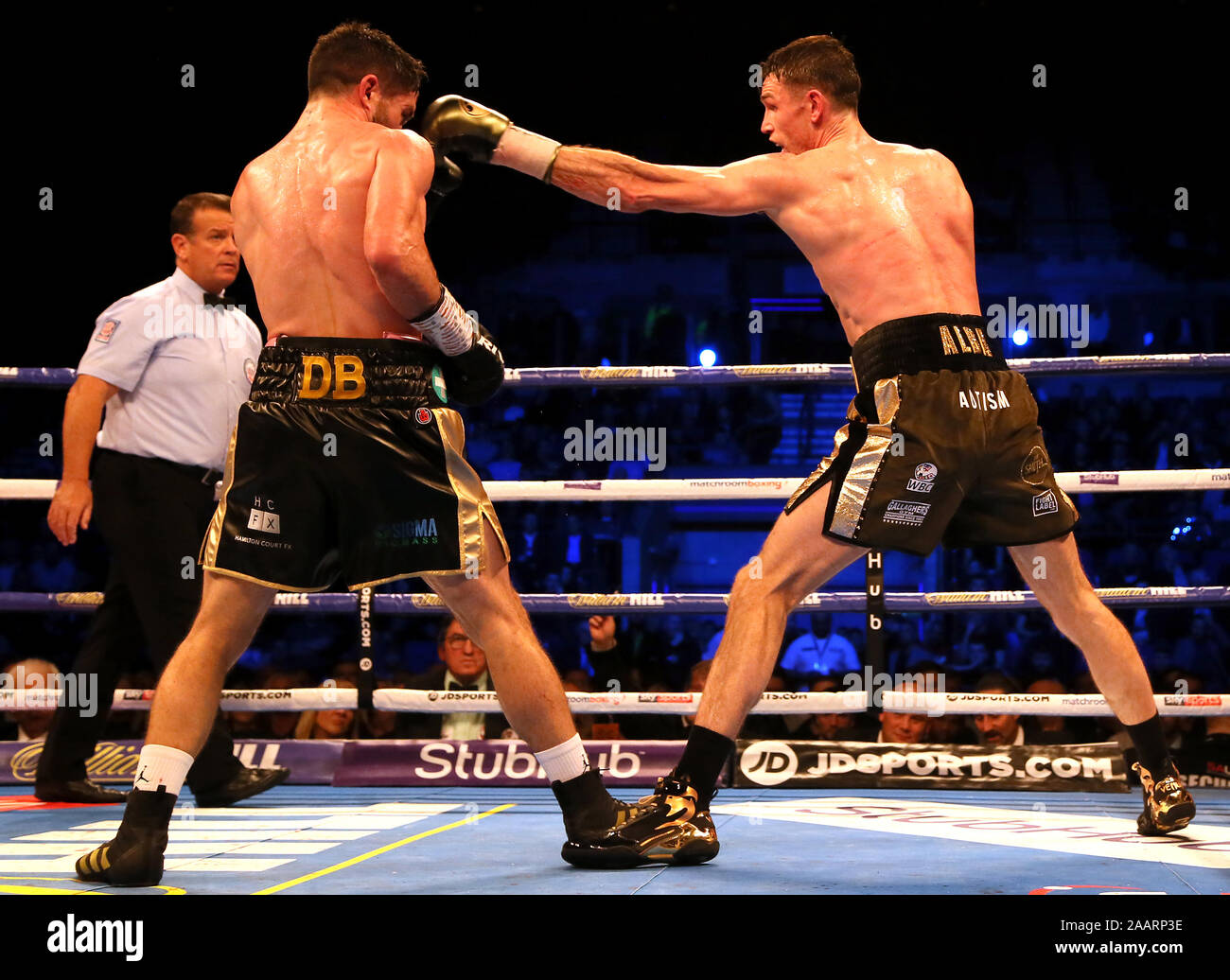 John Ryder (left) and Callum Smith during the WBA World, WBC Diamond ...