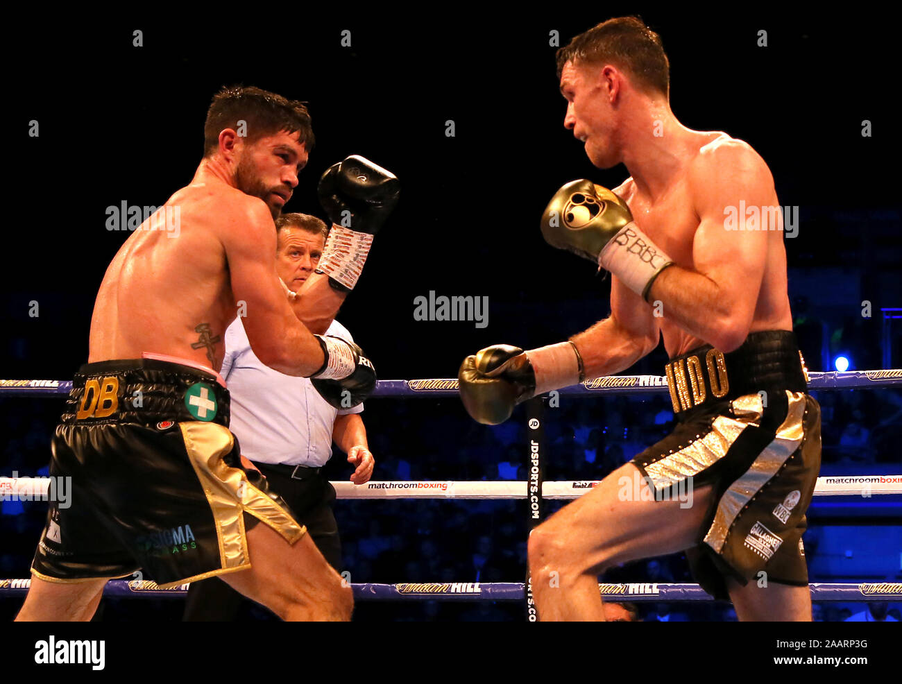 John Ryder (left) and Callum Smith during the WBA World, WBC Diamond ...