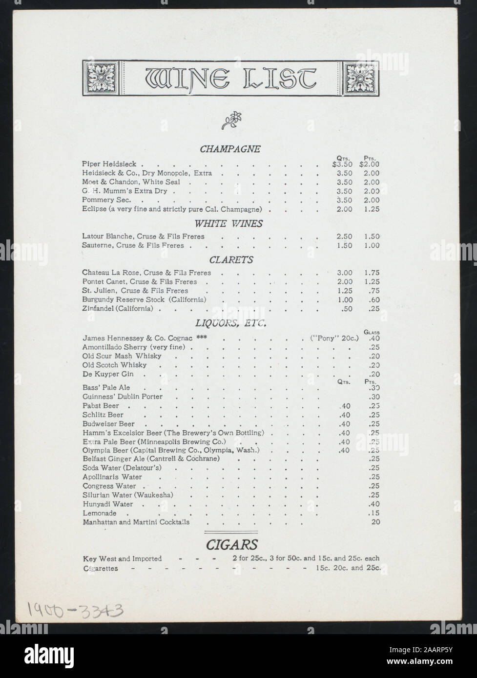 DINNER (held by) NORTHERN PACIFIC RAILWAY (at) YELLOWSTONE PARK LINE ...