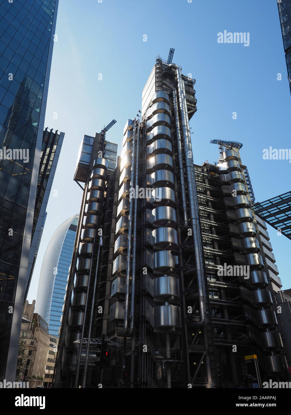 LONDON, UK - CIRCA SEPTEMBER 2019: Lloyd of London high tech skyscraper ...