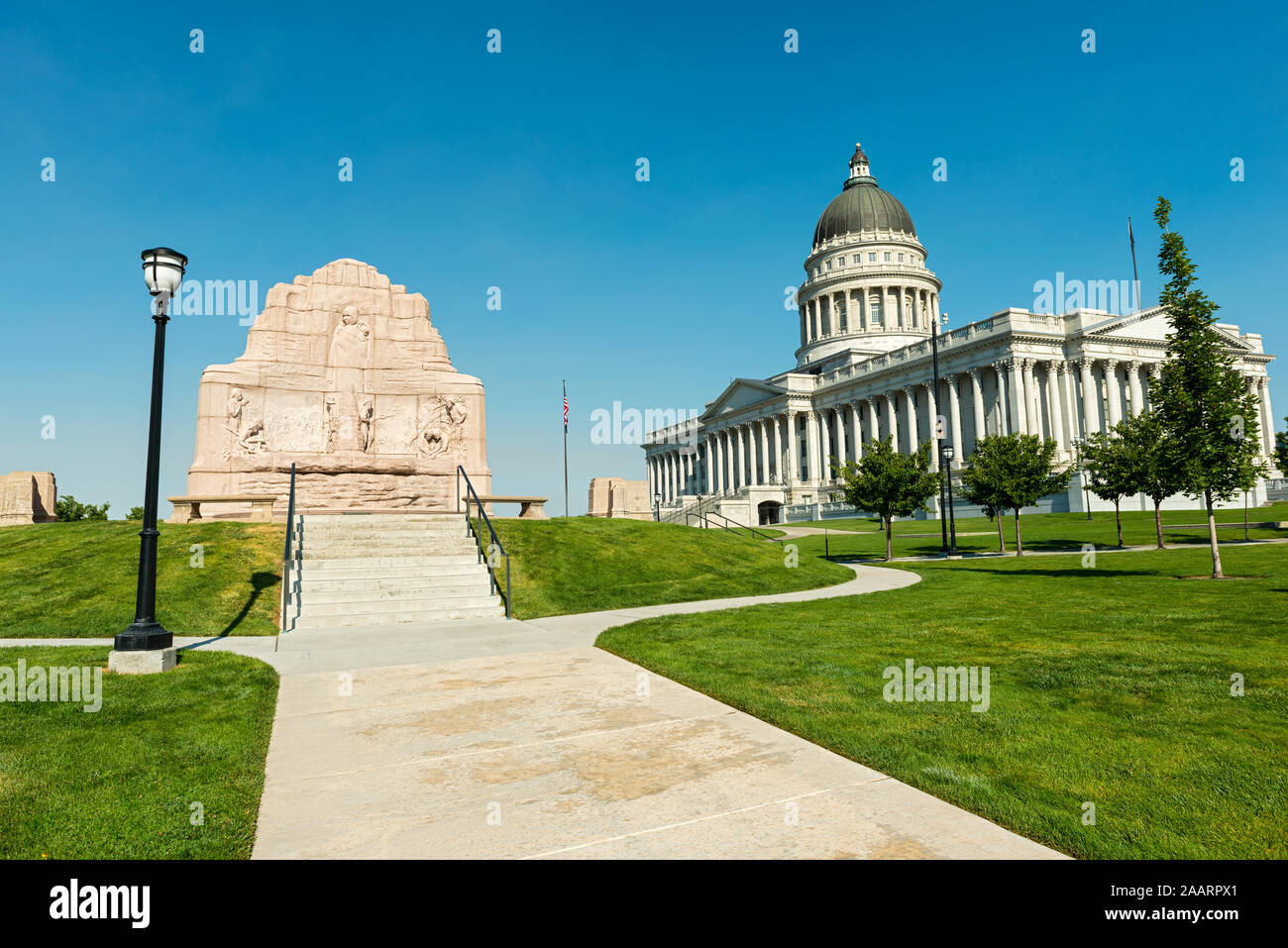 SALT LAKE CITY, UTAH - August 15, 2013: The Mormon Battalion Monument ...