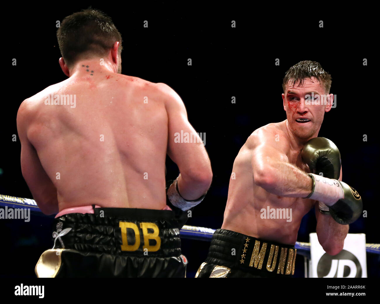 John Ryder (left) and Callum Smith during the WBA World, WBC Diamond ...