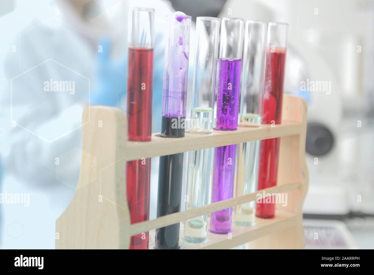 Microbiological pipette in the genetic laboratory. Science laboratory ...