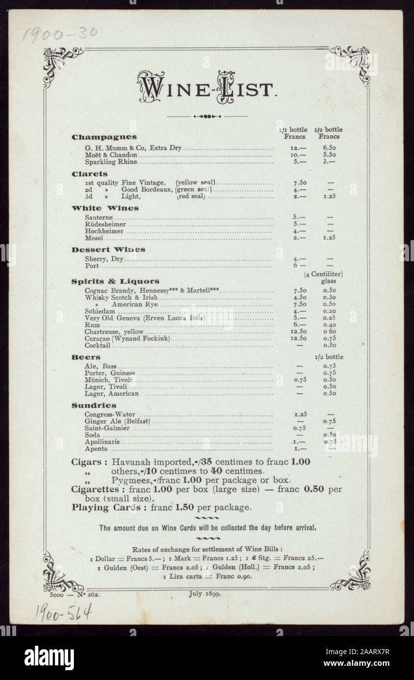 DINNER (held by) RED STAR LINE (at) SS FRIESLAND (SS;) HANDWRITTEN MENU ...