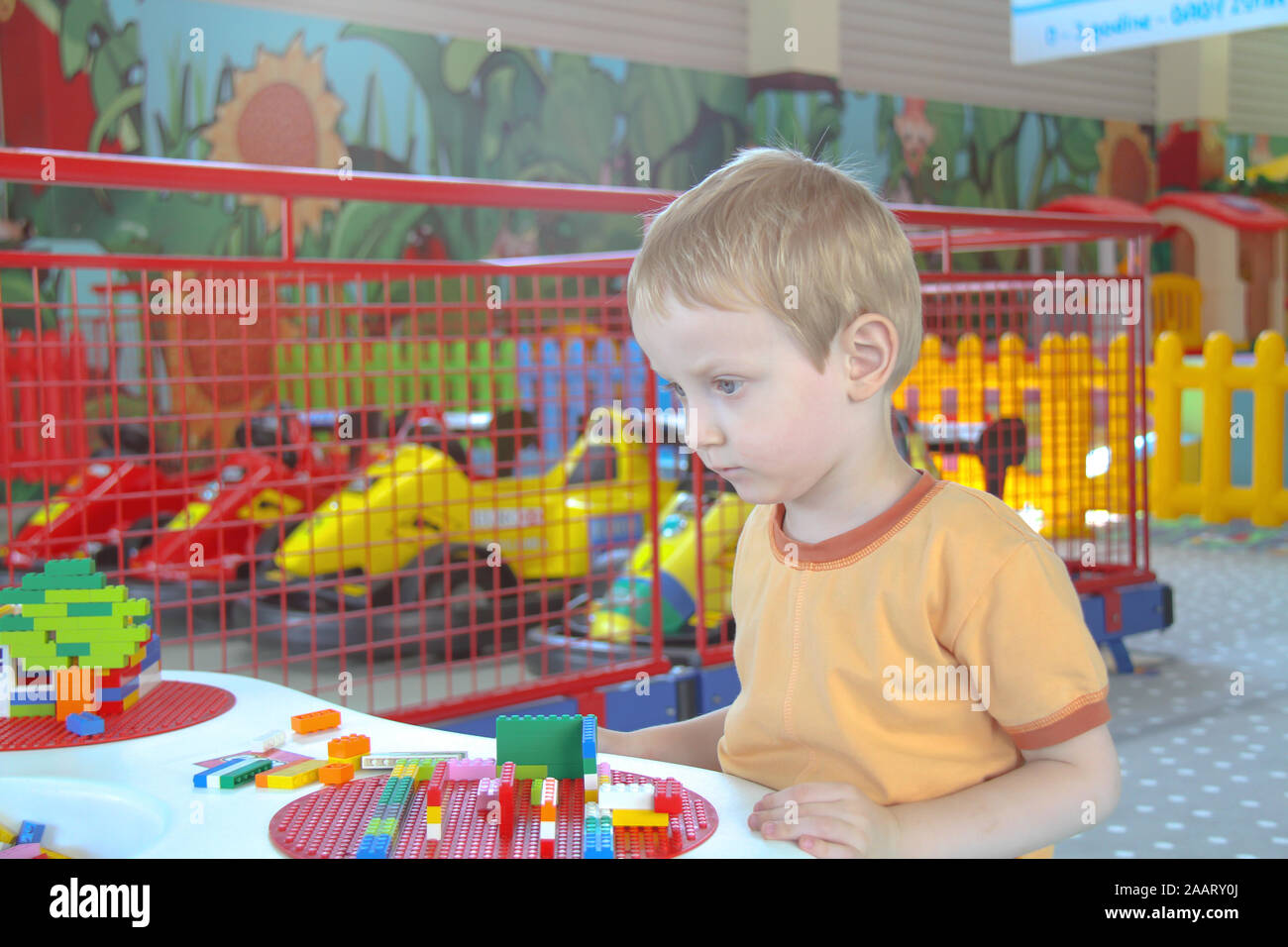Little boy three years old enjoy playing in the playground Stock Photo ...