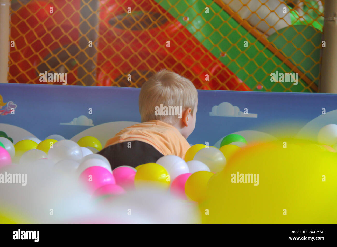 Little boy three years old enjoy playing in the playground Stock Photo ...