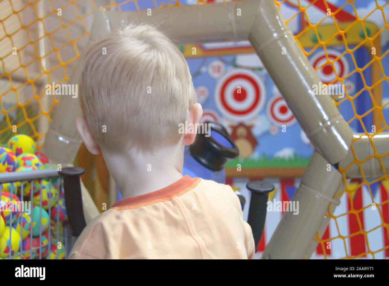 Little boy three years old enjoy playing in the playground Stock Photo ...