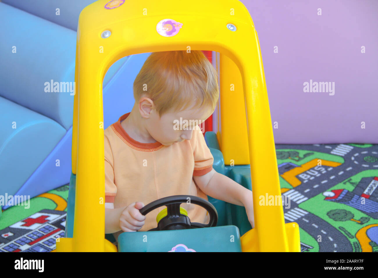 Little boy three years old enjoy playing in the playground Stock Photo ...