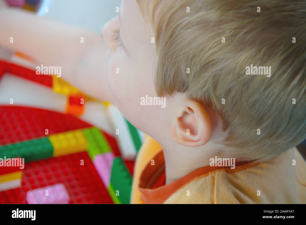 Little boy three years old enjoy playing in the playground Stock Photo ...