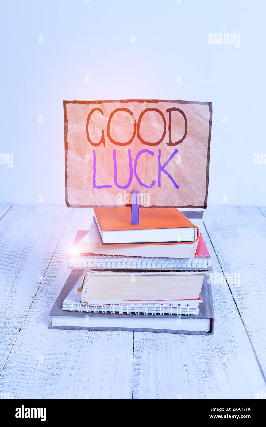 Conceptual hand writing showing Good Luck. Concept meaning wish ...