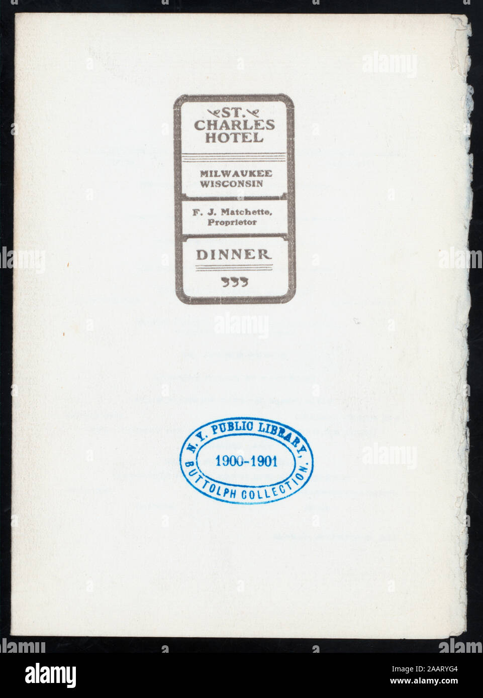 DINNER (held by) ST CHARLES HOTEL (at) MILWAUKEE, WI (HOTEL;) TABLE D ...