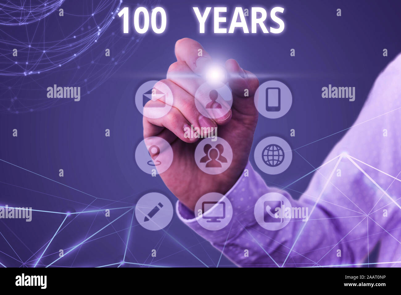 Conceptual hand writing showing 100 Years. Concept meaning Remembering ...