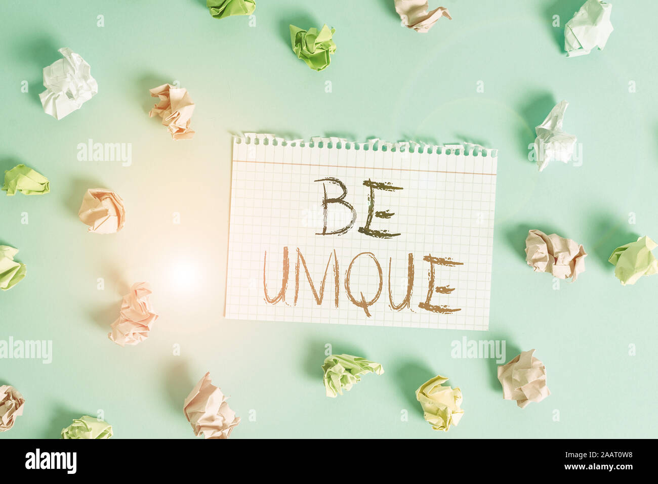 Word writing text Be Unique. Business photo showcasing being the only ...