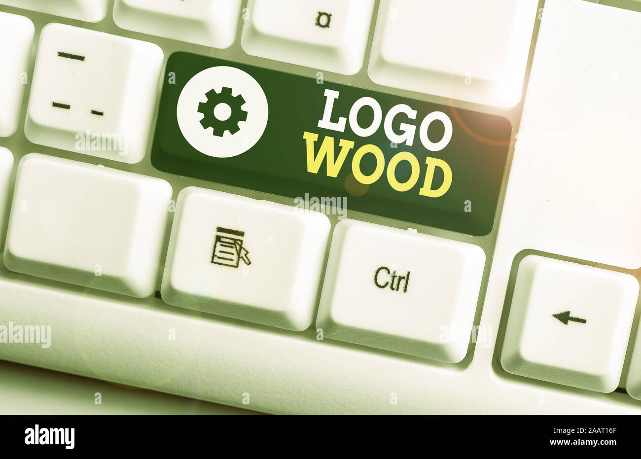 Writing note showing Logo Wood. Business concept for Recognizable ...