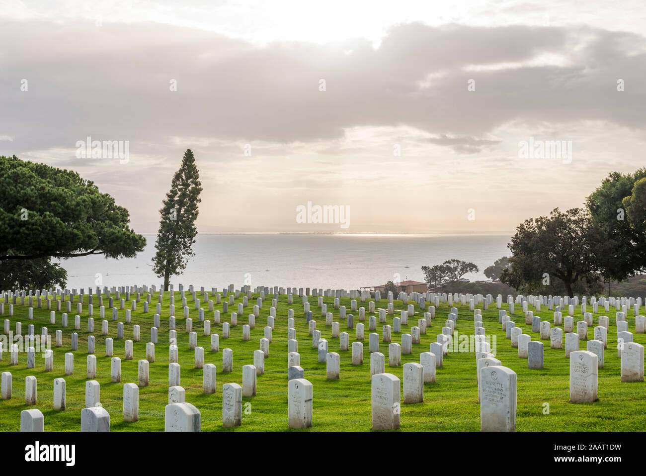 Fort Rosecrans National Cemetery on a November morning. San Diego ...