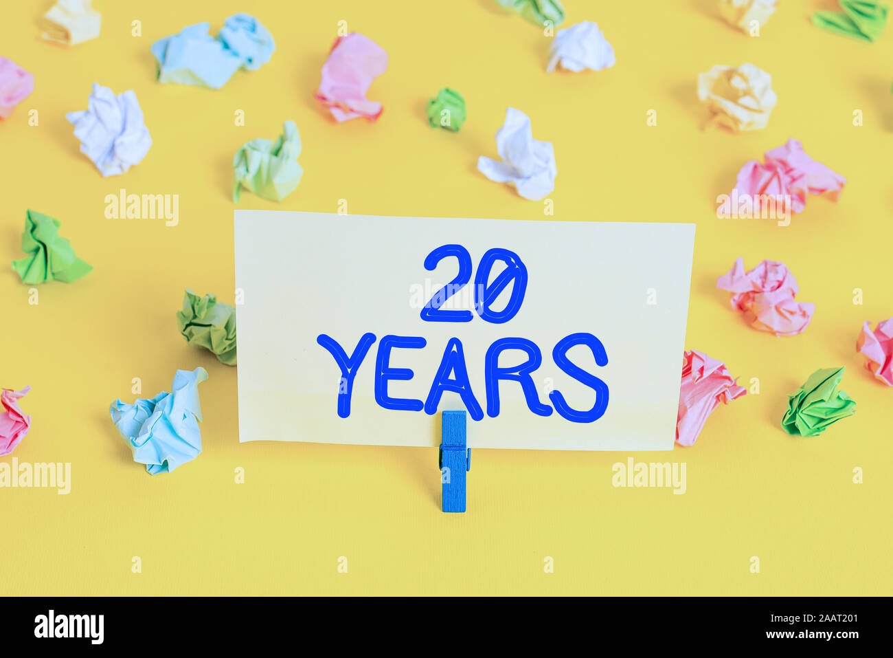 Handwriting text writing 20 Years. Conceptual photo Remembering or ...