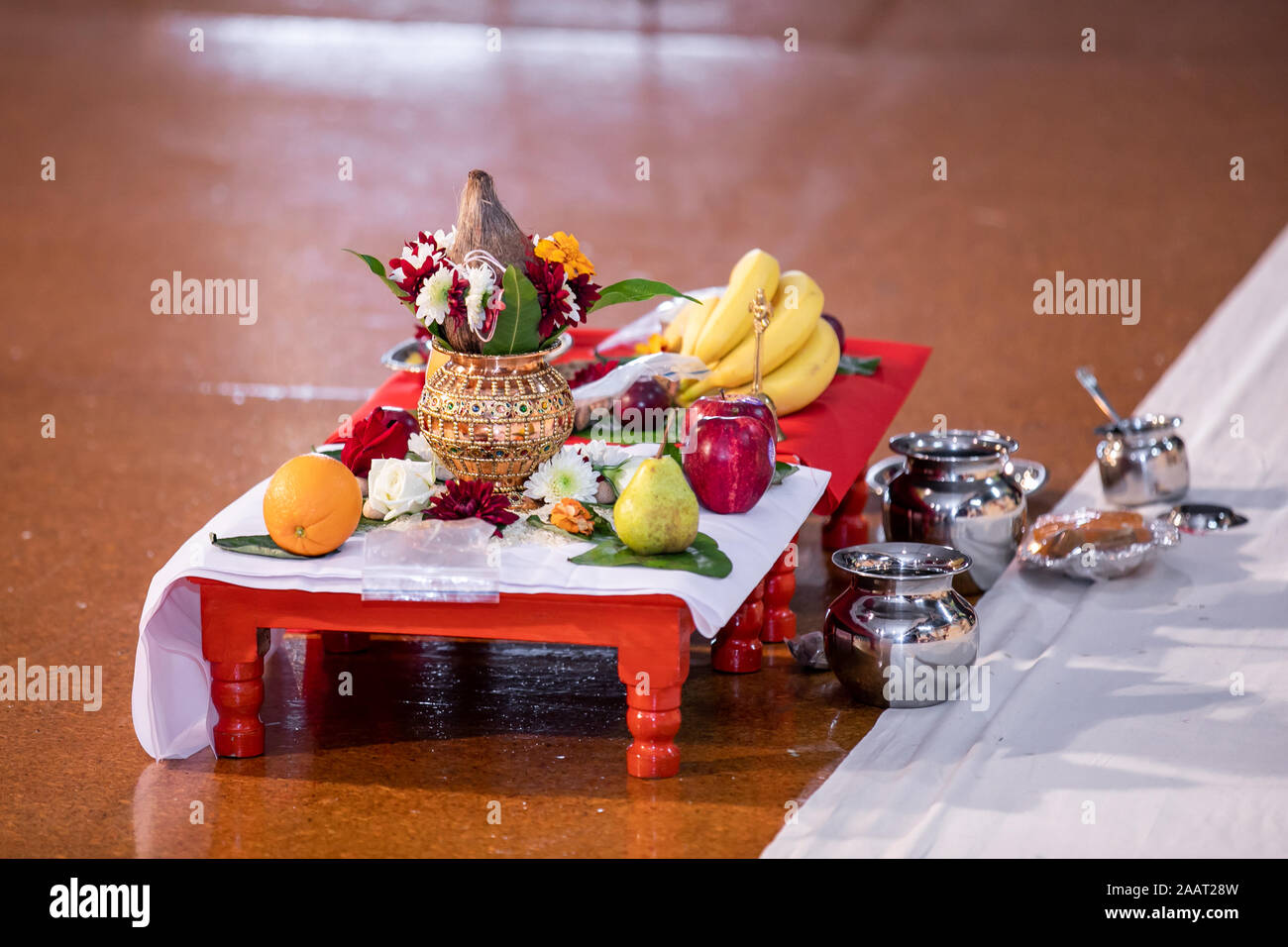Indian hindu wedding ritual items close up Stock Photo - Alamy