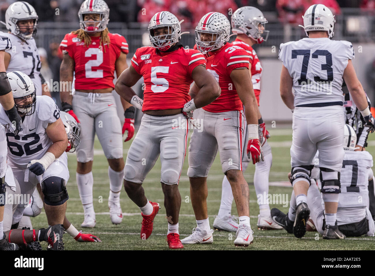 Columbus, Ohio, USA. 23rd Nov, 2019. Ohio State Buckeyes linebacker ...